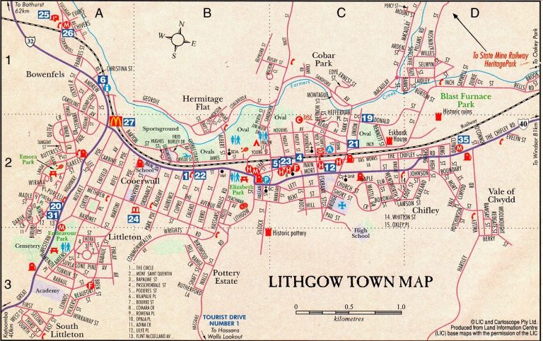 Lithgow Map | Lithgow Tourism Information